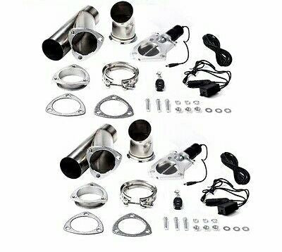 2X Universal Electric Exhaust 2.5" Inch Cutout Electric Cutout Kit Rem ...
